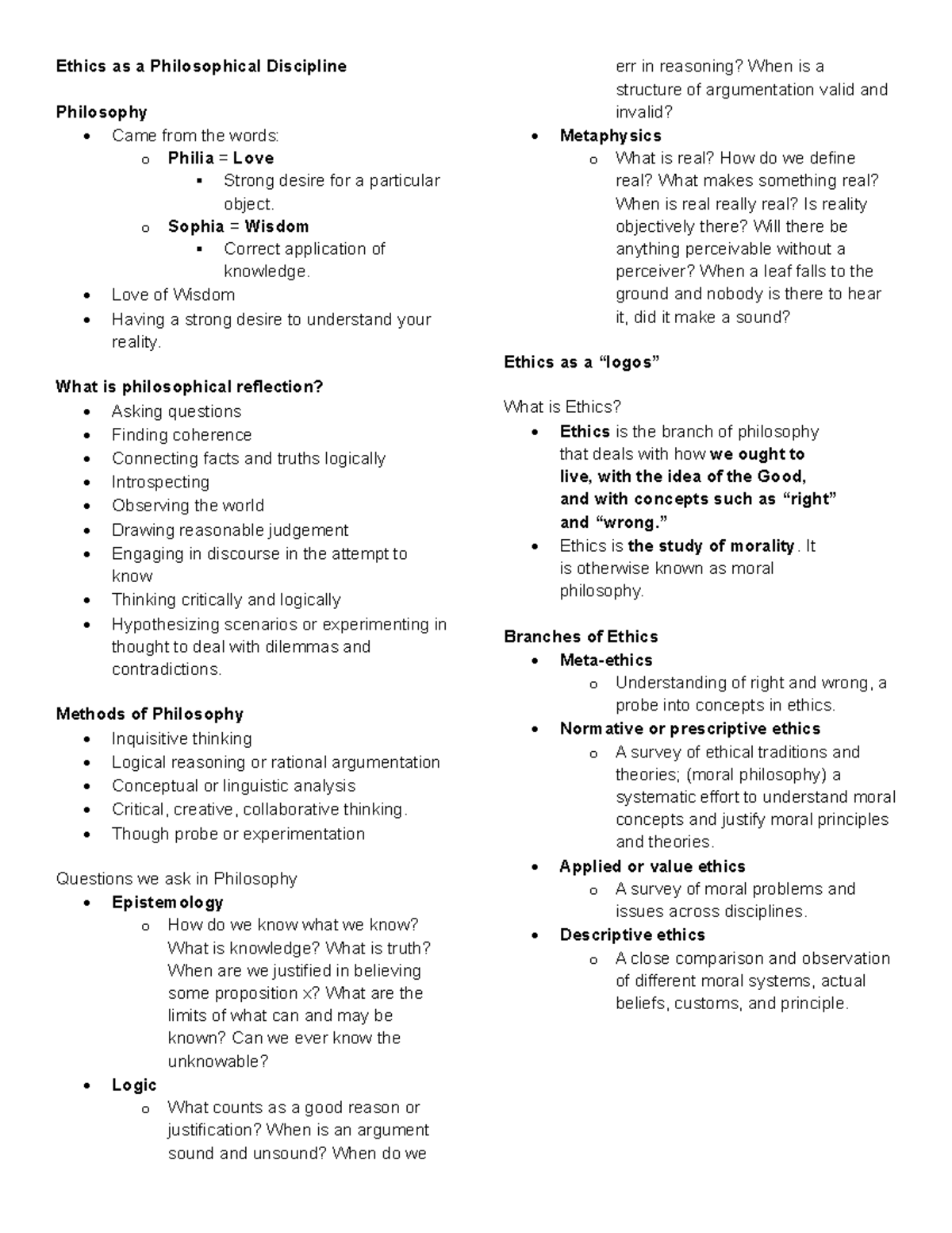 Ethics-Reviewer - This set of notes introduces Ethics as a ...