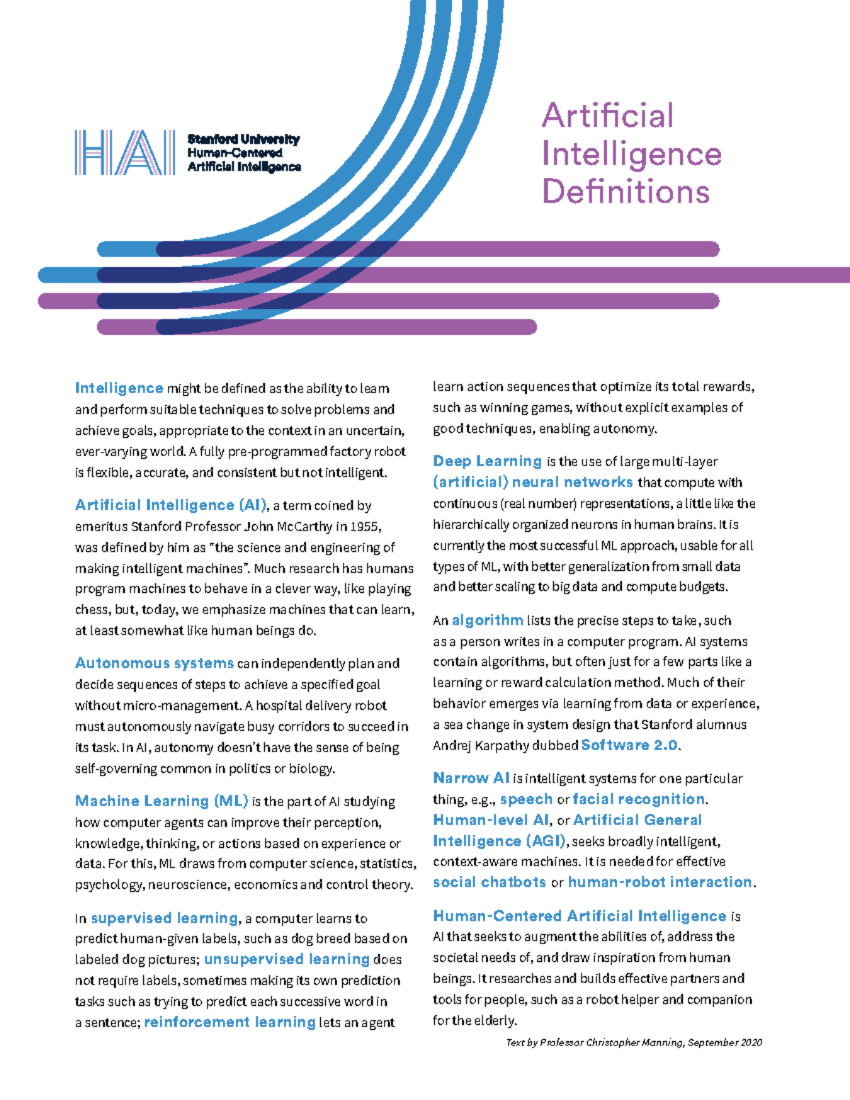 AI-Definitions-HAI - Important definitions of Artificial intelligence. Introduction to law and ...