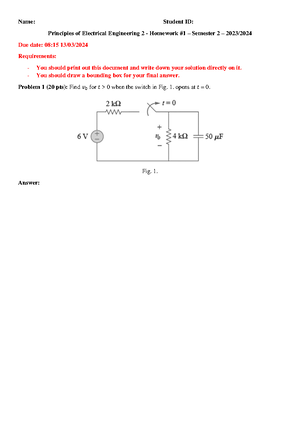 Homework 4 Solution - LAB - Principle of EE1 Laboratory - Studocu