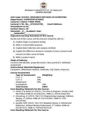Research Methods in computing notes - MURANG’A UNIVERSITY OF TECHNOLOGY ...