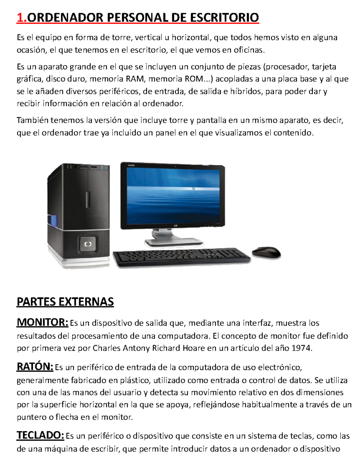 Computacion Partes DE LA Computadoras ETC.Y DE CADA Ordenador - 1 ...