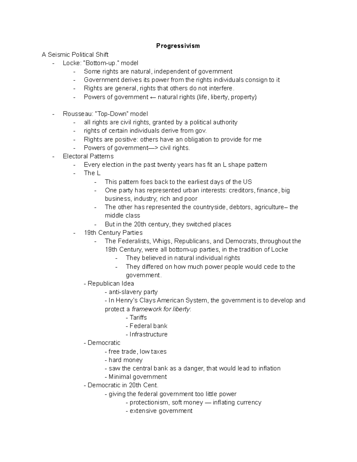Cultural Anthropology - Progressivism A Seismic Political Shift Locke: