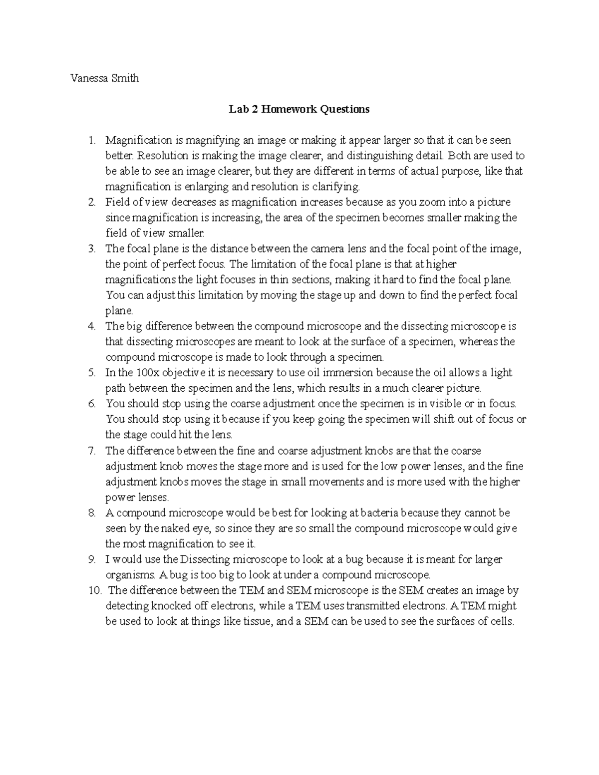 Lab 2 Homework Assignment Answers (Lab notebook Questions) - Vanessa ...