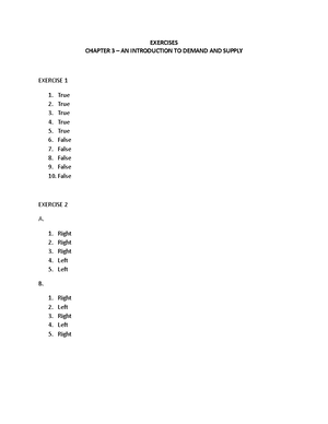 Chapter 1 - Introduction - EXERCISES CHAPTER 1 – INTRODUCTION EXERCISE 1 1. A 2. B 3. C 4. D 5 ...