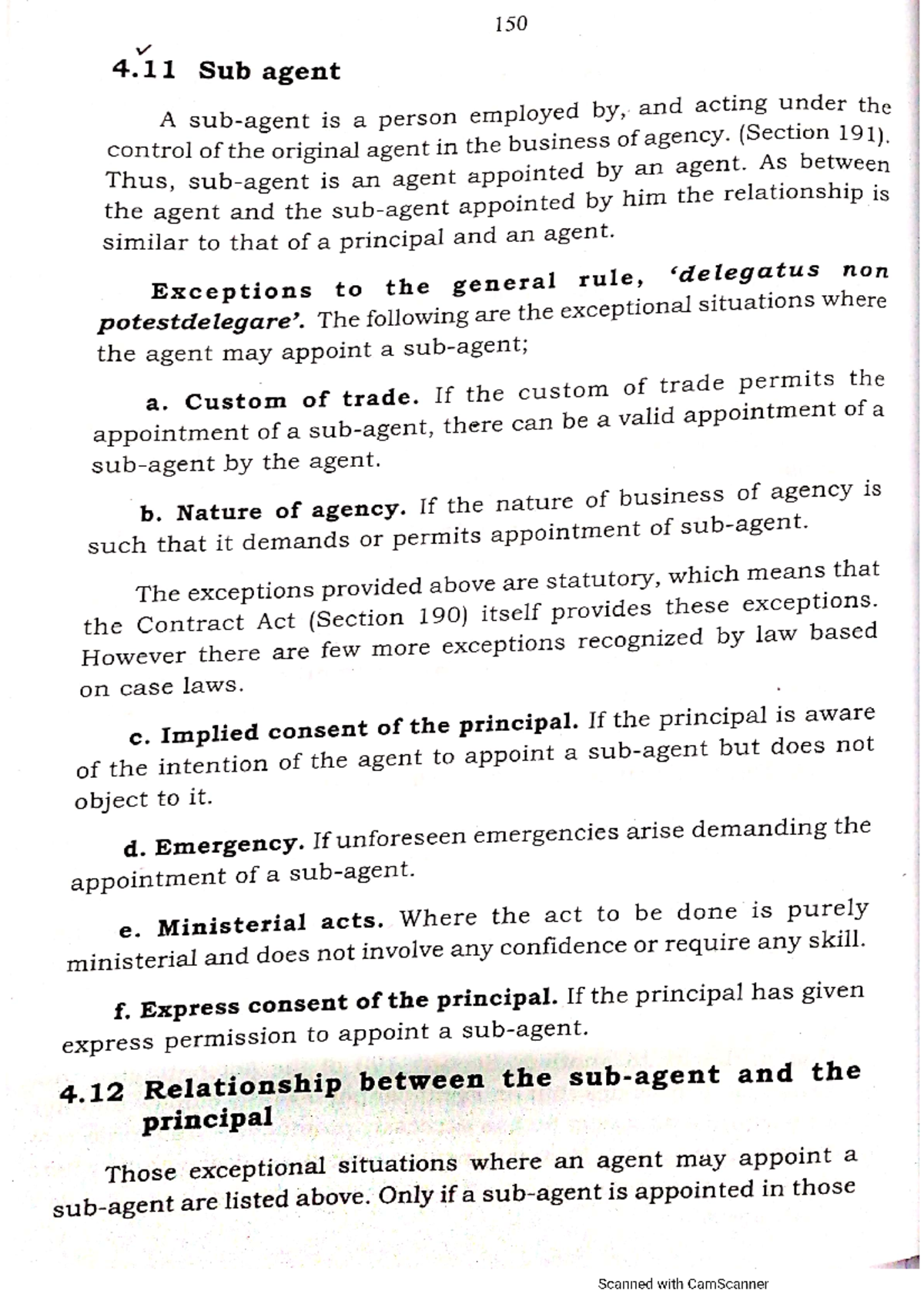 Sub agent, substituted agents, personal liability and termination of ...