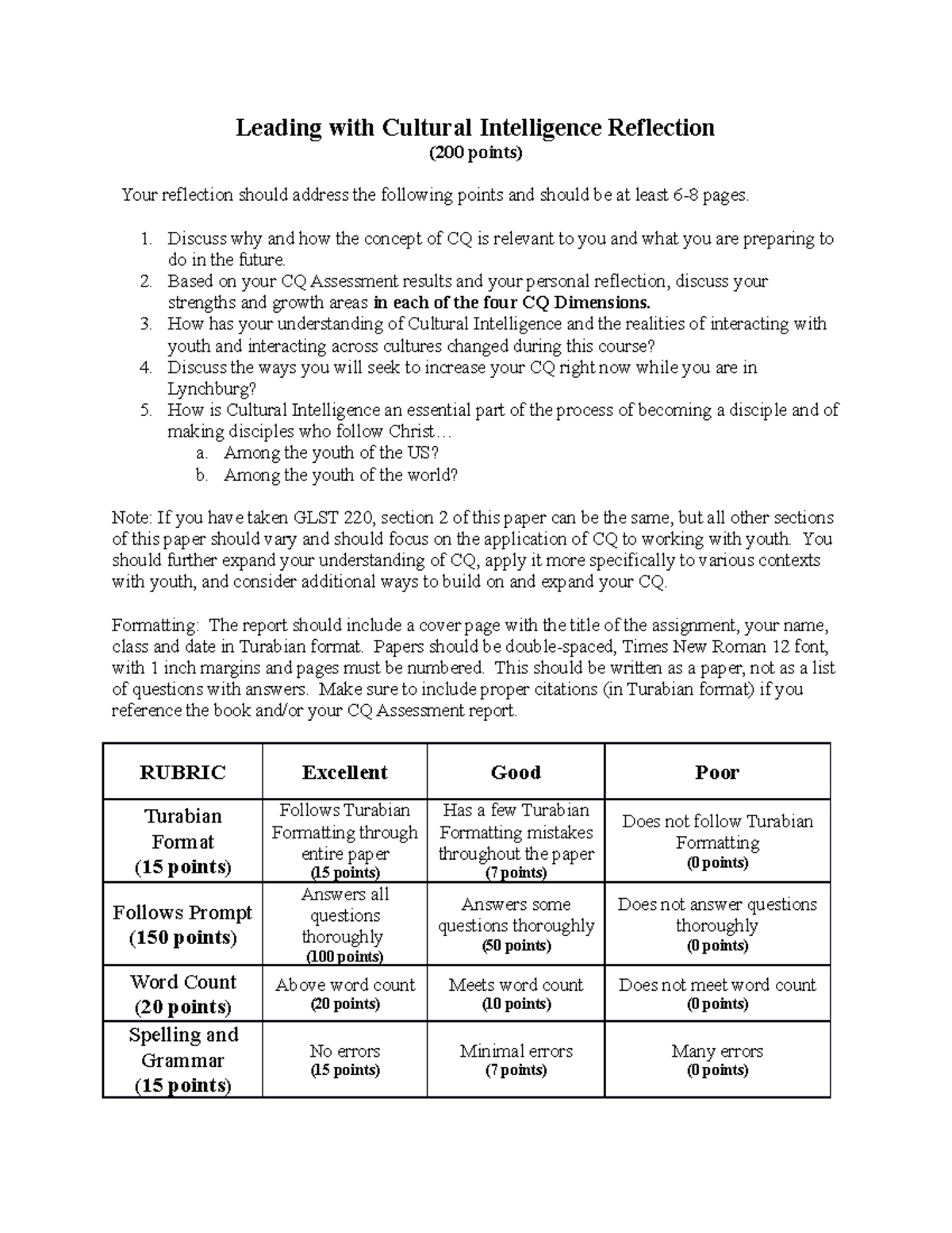 Leading with CQ Reflection Instructions - Leading with Cultural ...