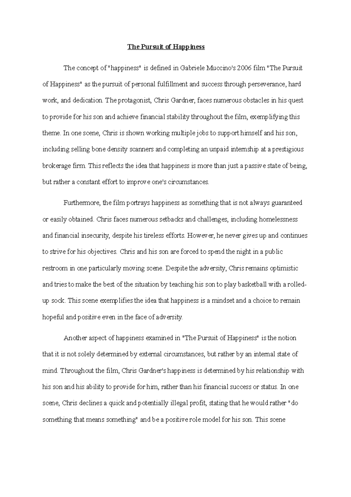 The Pursuit of Happyness - The Pursuit of Happiness The concept of ...