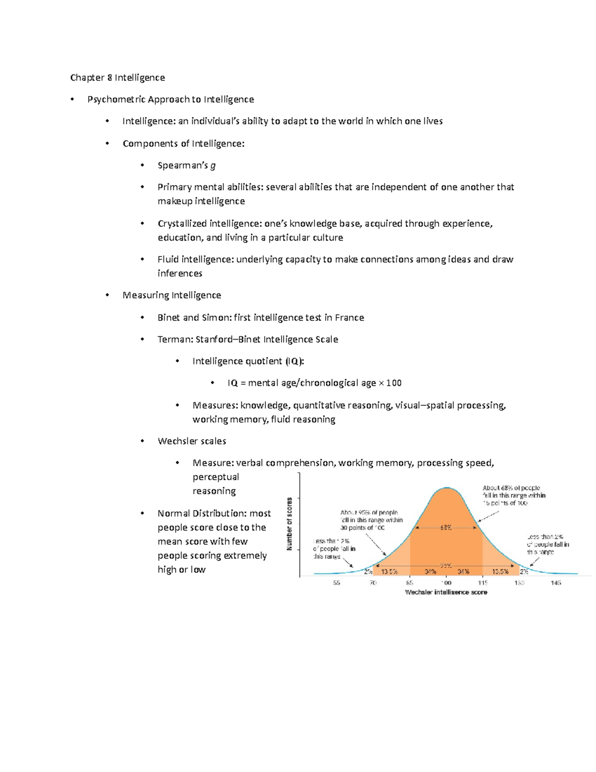 Psych 212 Chp8 - Professor Rhiannon Traigle - Chapter 8 Intelligence ...