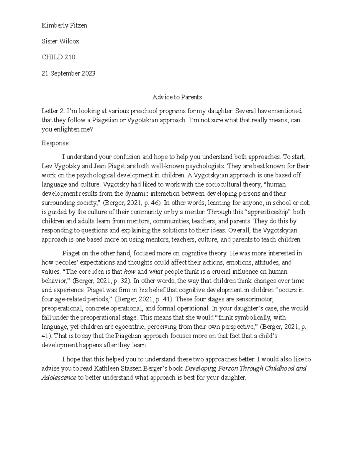 Advice to Parents - Dear Abby letters - Kimberly Fitzen Sister Wilcox ...