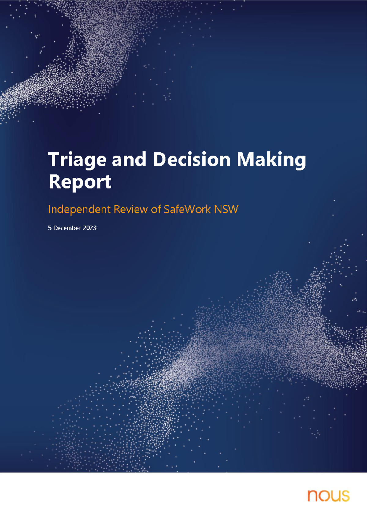 Triage and Decision Making report Safe Work NSW - Triage and Decision ...