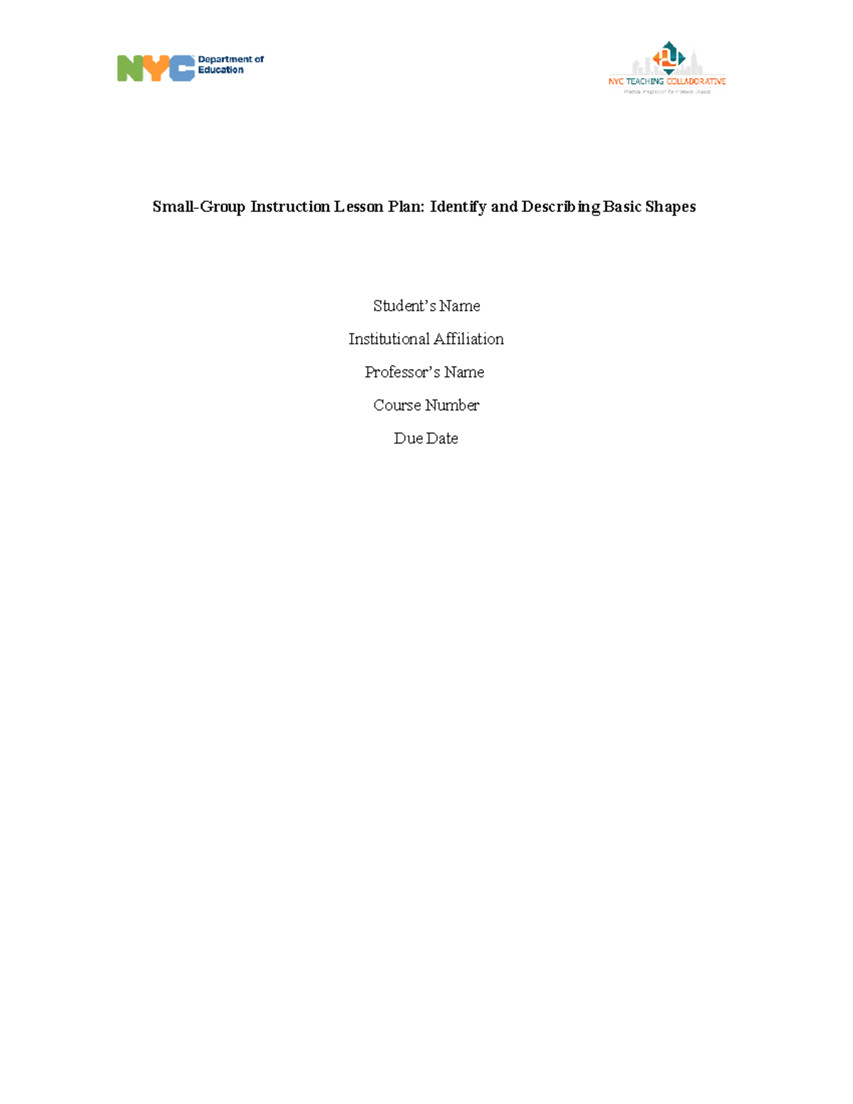 Module 7 Full lesson plan - Small-Group Instruction Lesson Plan ...