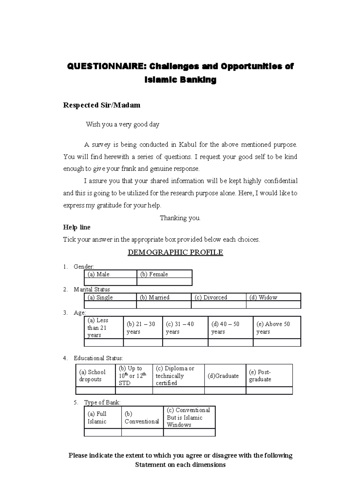 Thesis Questionnaire (Autosaved) - QUESTIONNAIRE: Challenges and ...