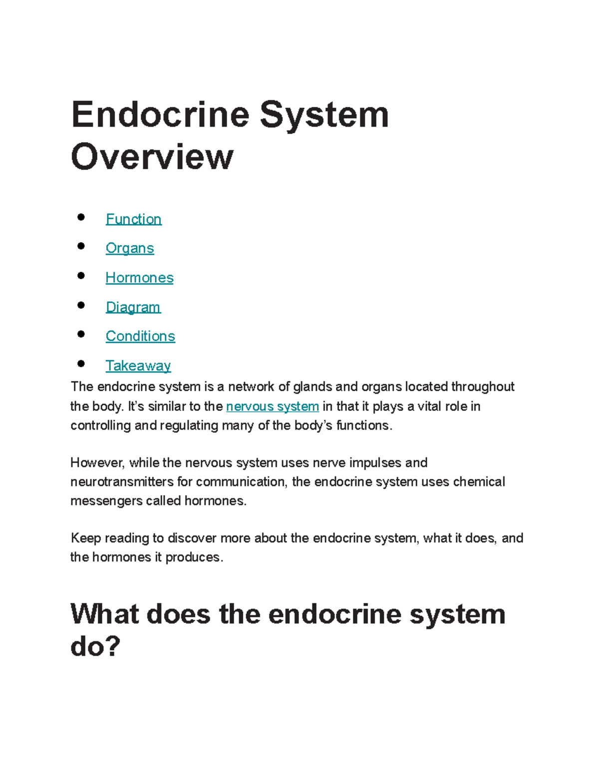 Endocrine System Overview - Endocrine System Overview Function Organs ...