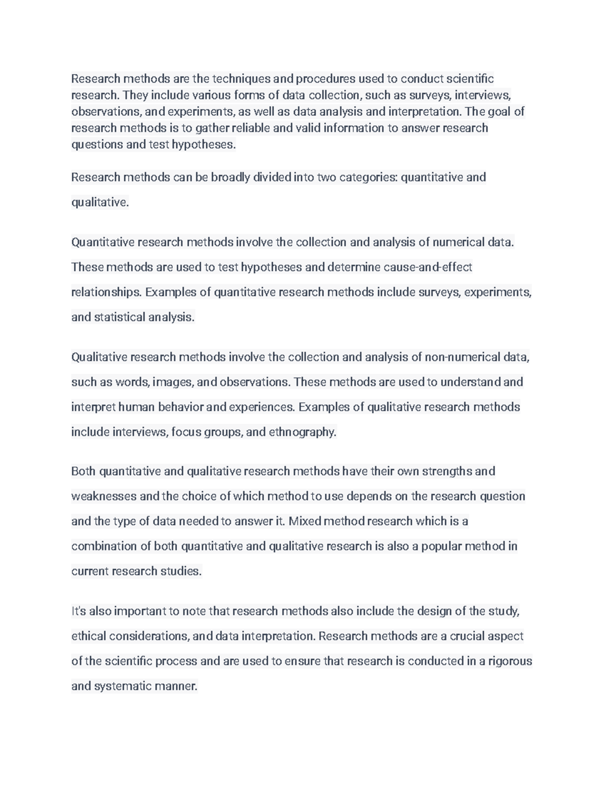 Research Methods Notes - Research methods are the techniques and ...