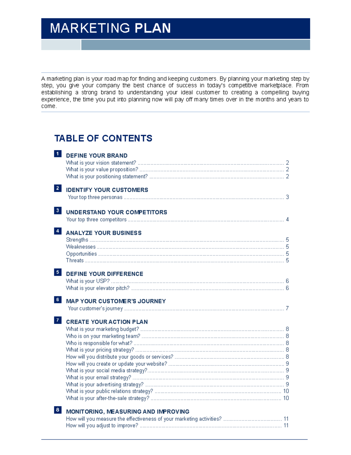 Marketing plan template - A marketing plan is your road map for finding ...