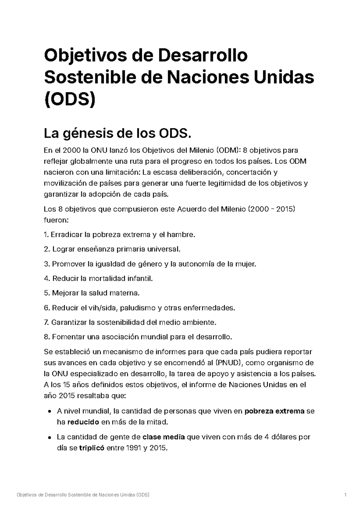 Resumen Modulo 4 - Objetivos de Desarrollo Sostenible de Naciones Unidas (ODS) - Objetivos de ...