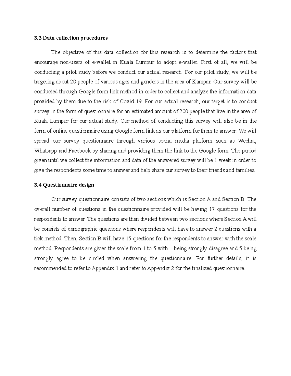 3.3 data collection procedures - 3 Data collection procedures The ...