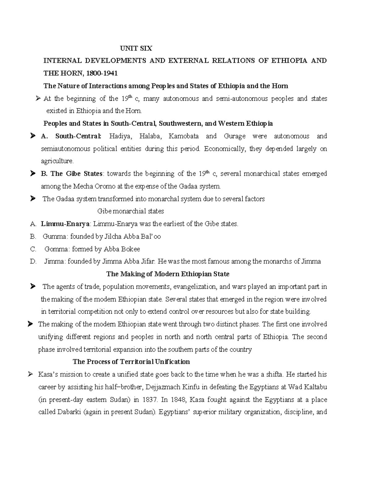 Final freshman history exam - UNIT SIX INTERNAL DEVELOPMENTS AND ...