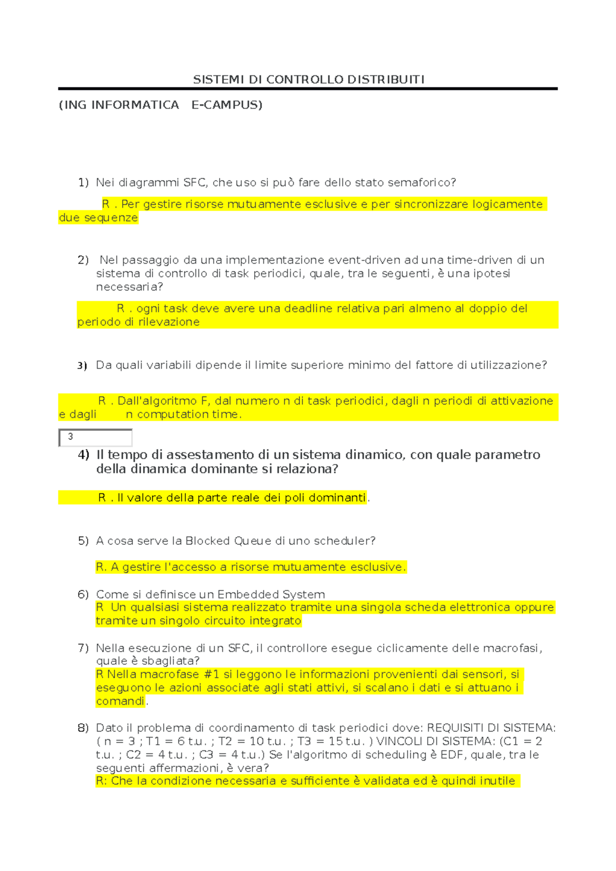Sistemi DI Controllo Distribuiti - SISTEMI DI CONTROLLO DISTRIBUITI ...