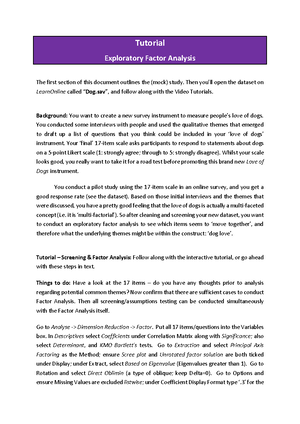 SPSS Tutorial Pre-reading - Multiple Regression - Tutorial Multiple Regression Ensure that you ...