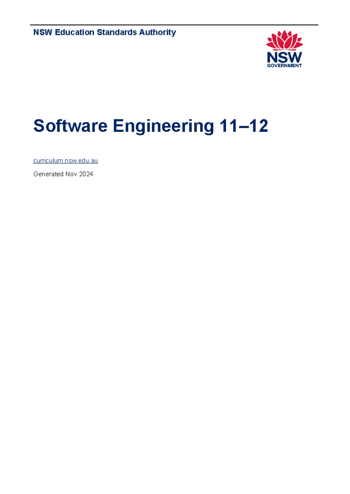 NESA - software engineering 11 12 2022 (S6) - NSW Education Standards Authority Software ...