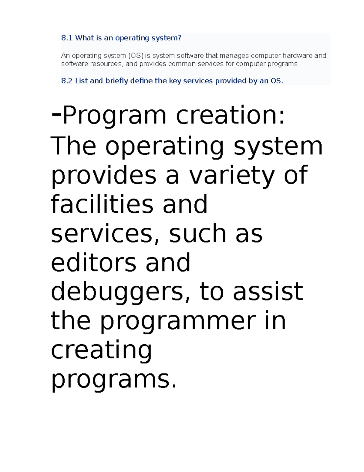 ceanasd asdjiqwd - 8 What is an operating system? An operating system (OS) is system software ...