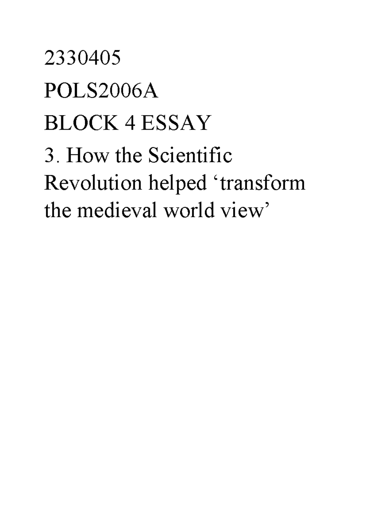Annotated-2330405 POLS2006 A Block%204%20 Essay - 2330405 POLS2006A ...