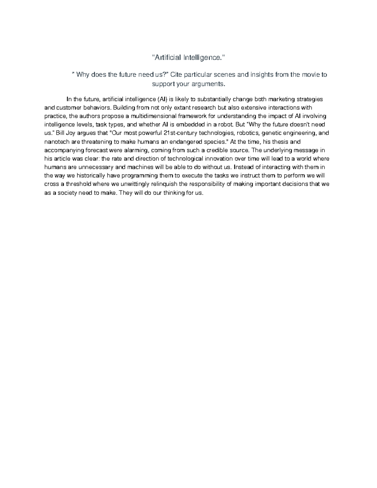 Film Viewing on Artificial Intelligence - Science, Technology And ...