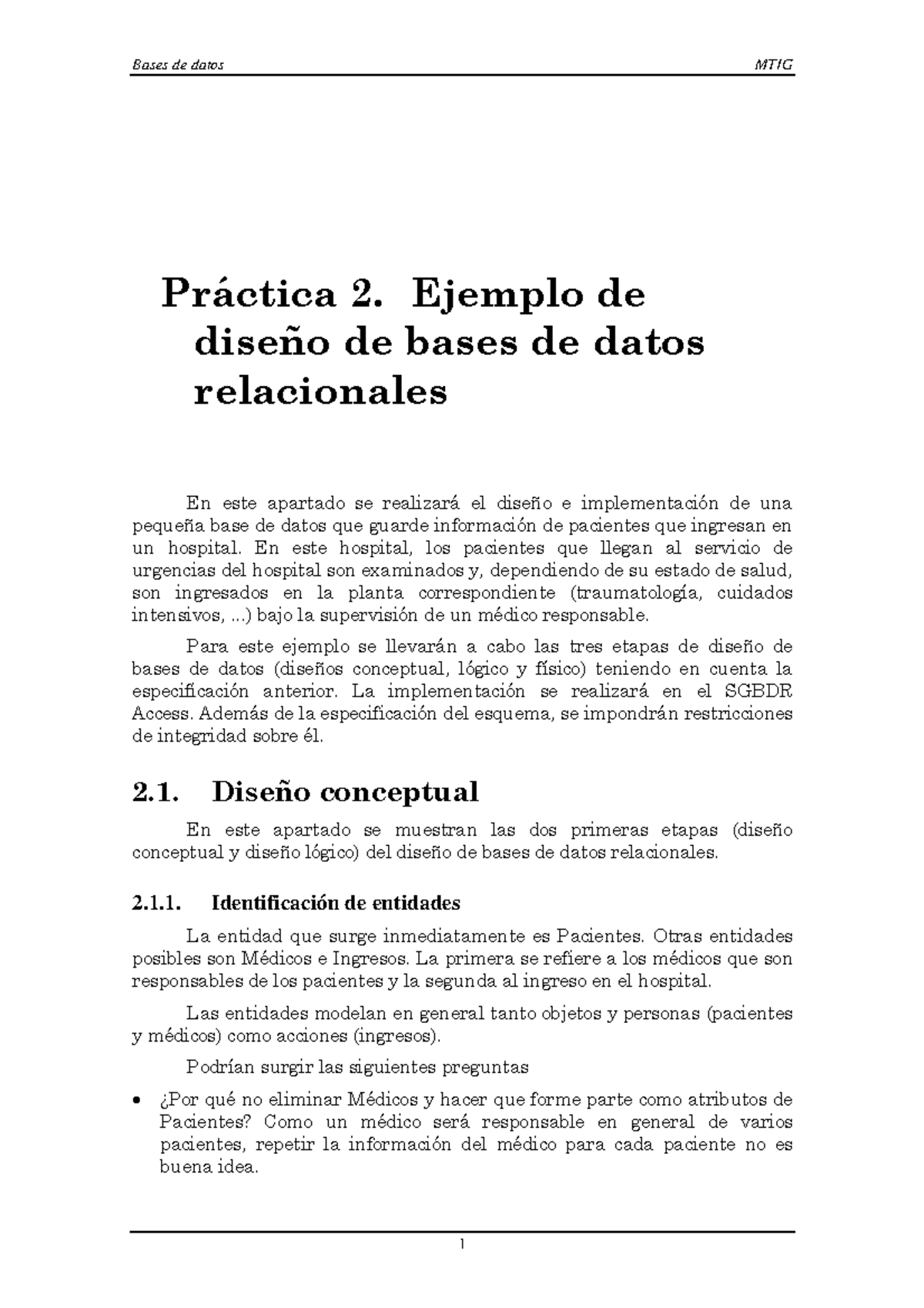 Tarea semana 09 - base de datos - Pr·ctica 2. Ejemplo de diseÒo de bases de datos relacionales ...