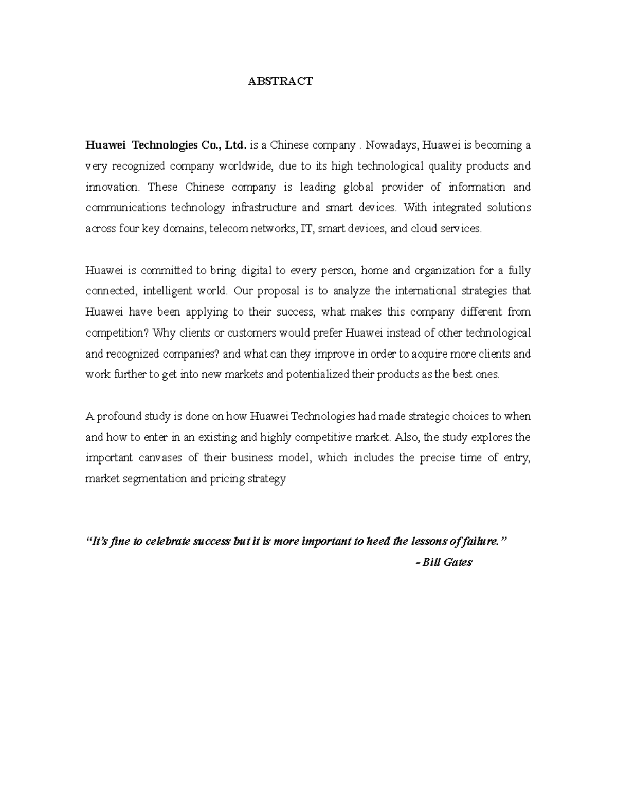 Huawei Technologies Paper - ABSTRACT Huawei Technologies Co., Ltd. is a ...