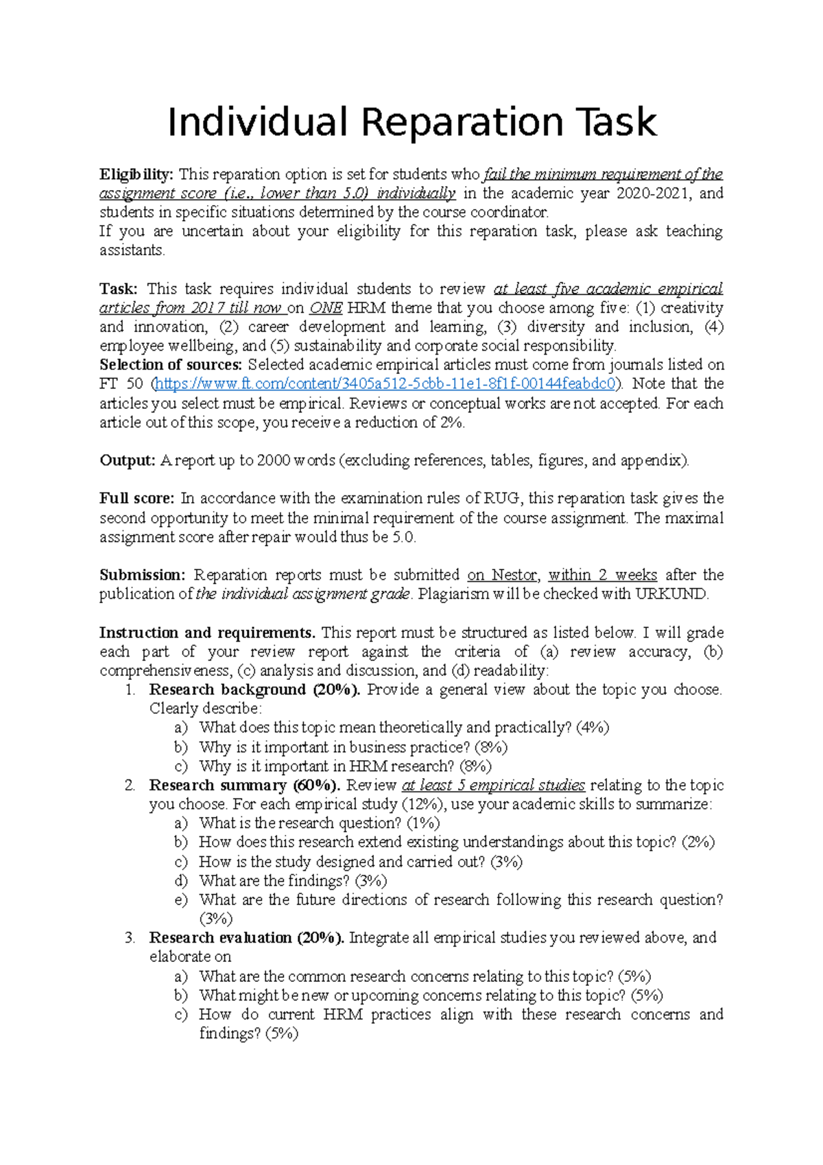 3. Individual Reparation Report - Individual Reparation Task ...