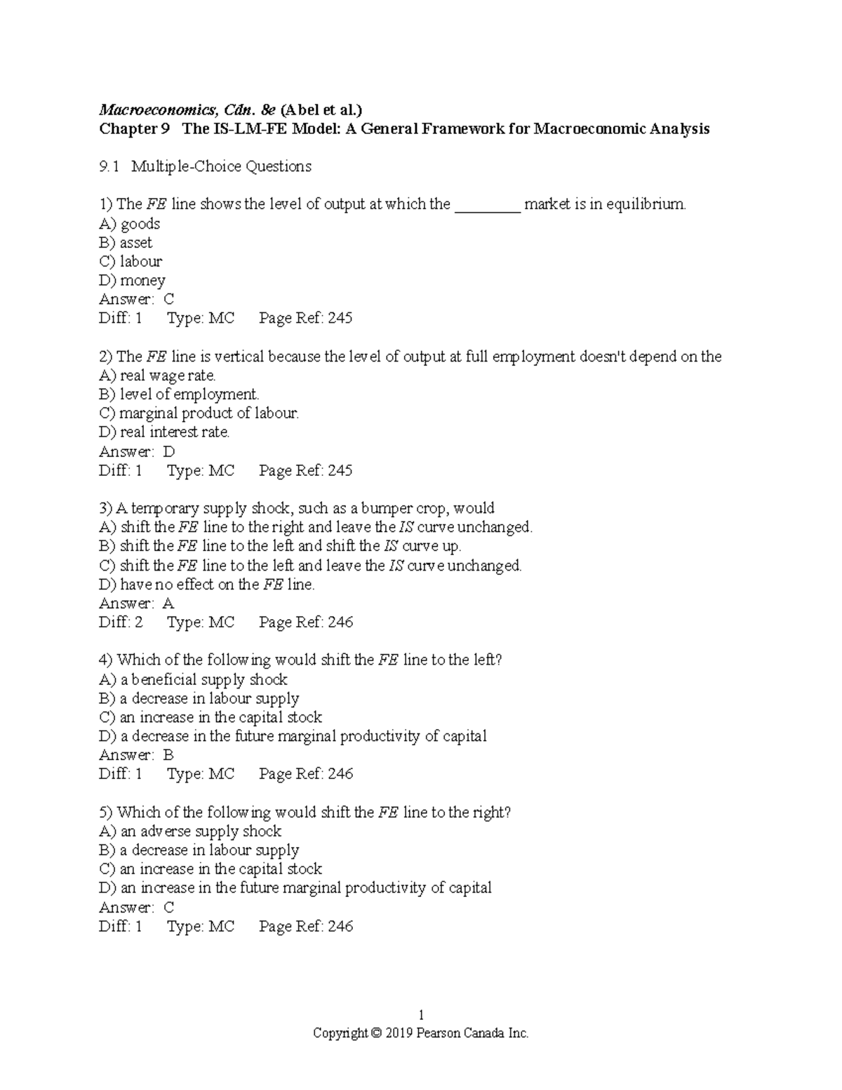 Abel Macro 8c TIF Ch09 - The course material - Macroeconomics, Cdn. 8e ...