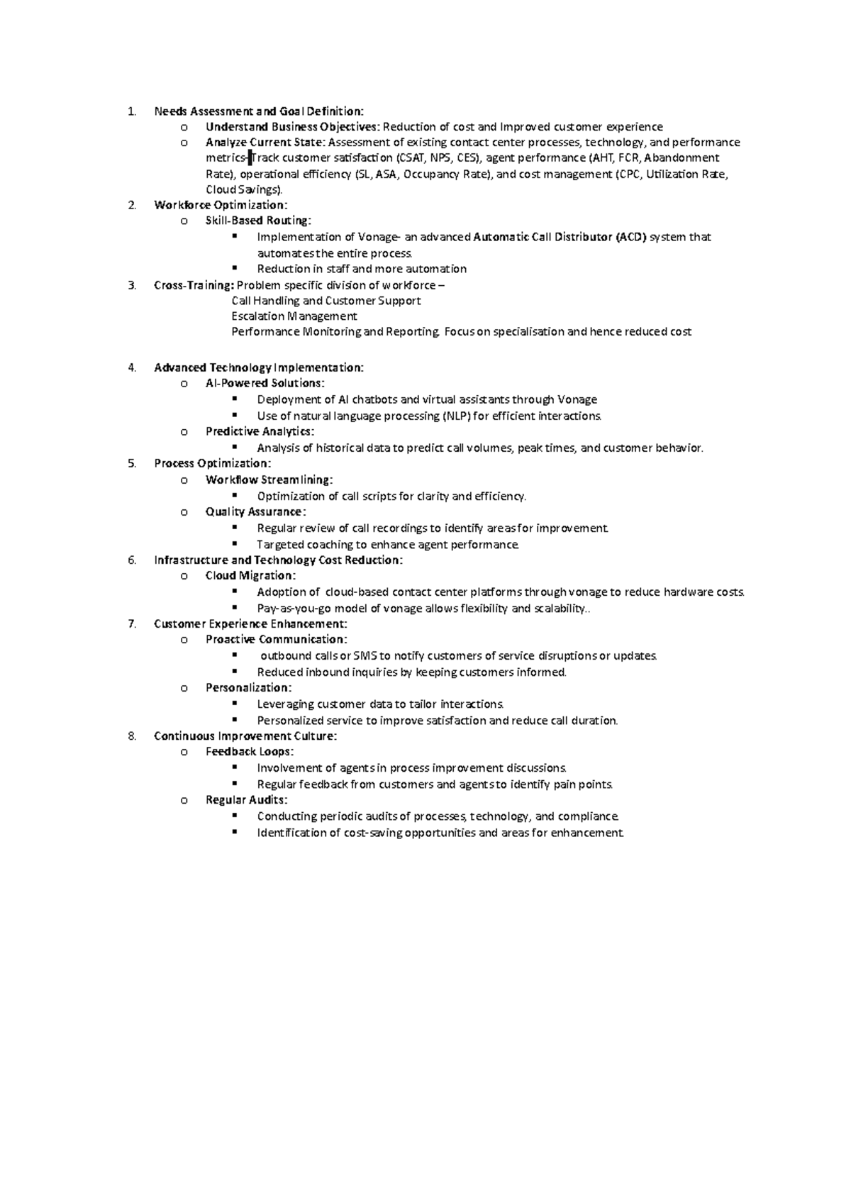 Approach bain - vffrfrfrf - Needs Assessment and Goal Definition: o ...