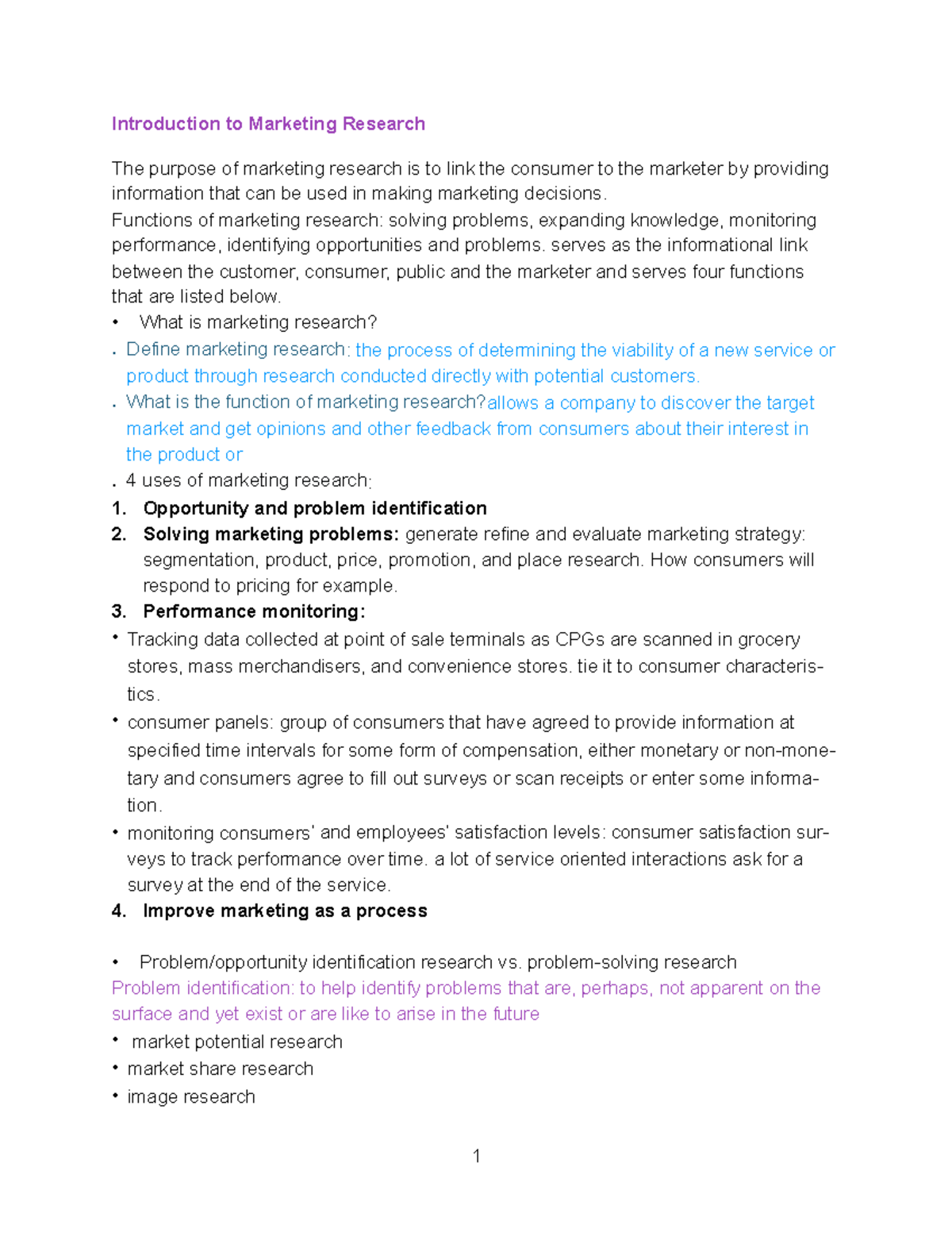 Marketing research exam 1 study guide - Introduction to Marketing ...