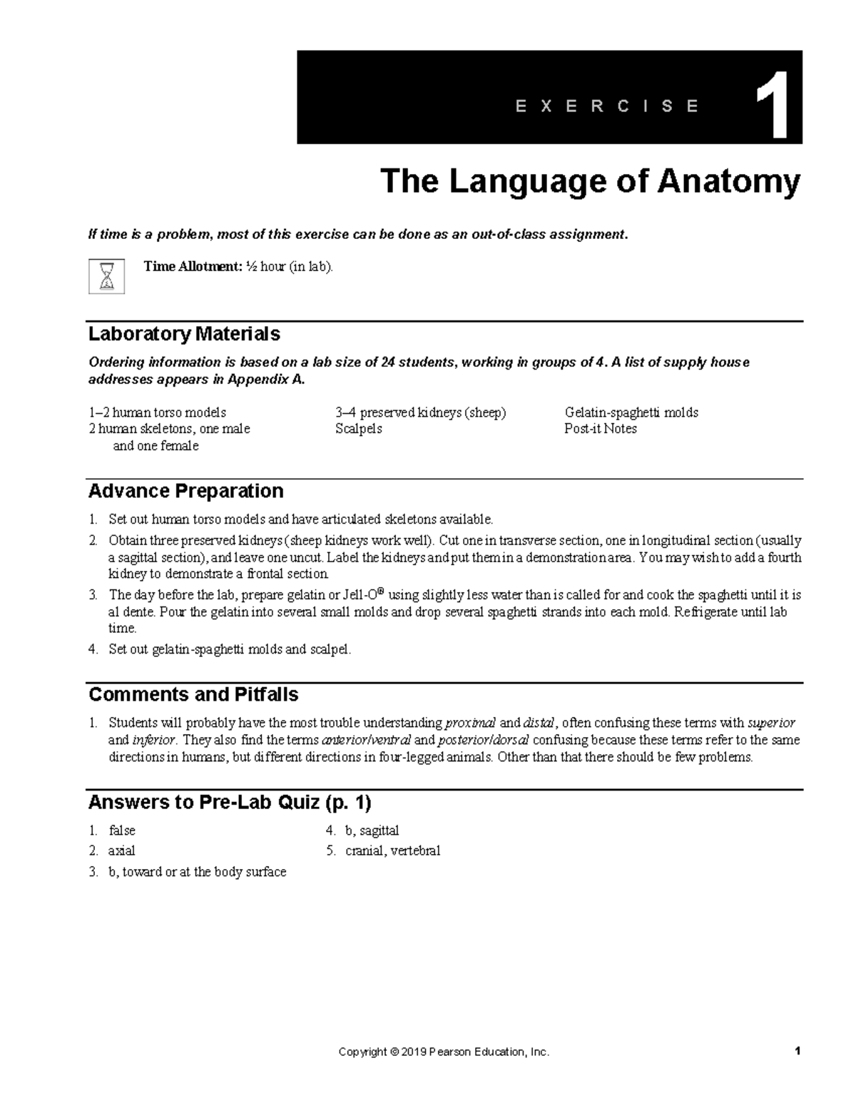 Lab Material Exercise 1 - Copyright © 2019 Pearson Education, Inc. 1 E ...
