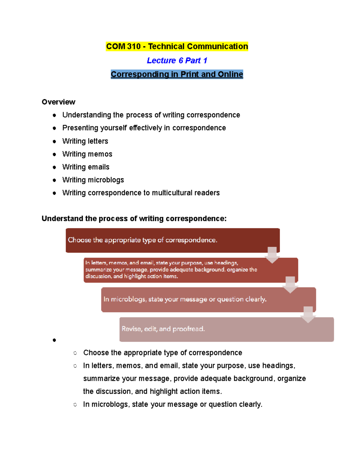 COM 310 Lecture 6 Part 1 - Spring 2020 - COM 310 - Technical ...