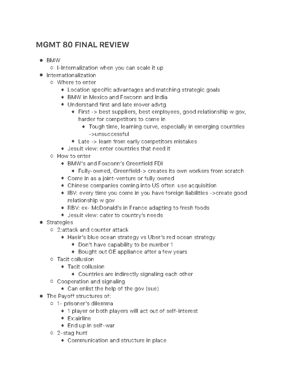 MGMT 80 Final Review - MGMT - Studocu