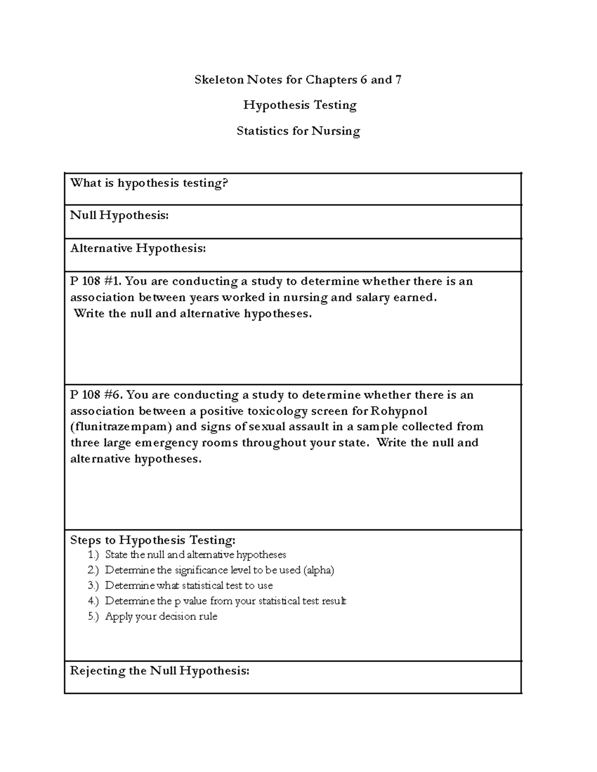 Skeletal Notes for Chapter 6 and 7 (Week 6) - Skeleton Notes for ...