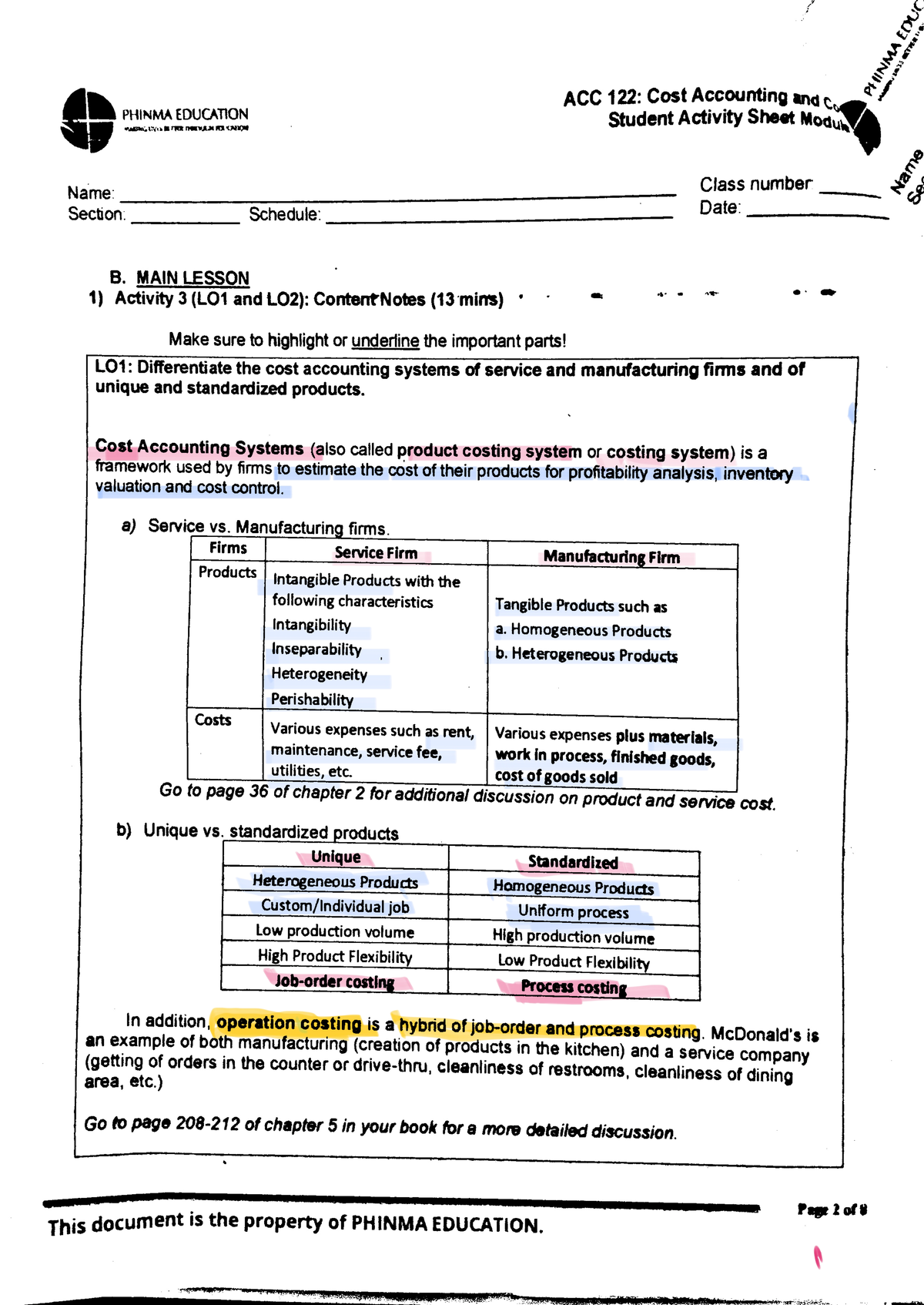 ACC122 Cost Accounting and Control SAS Module 2 - ACC 122: Cost ...