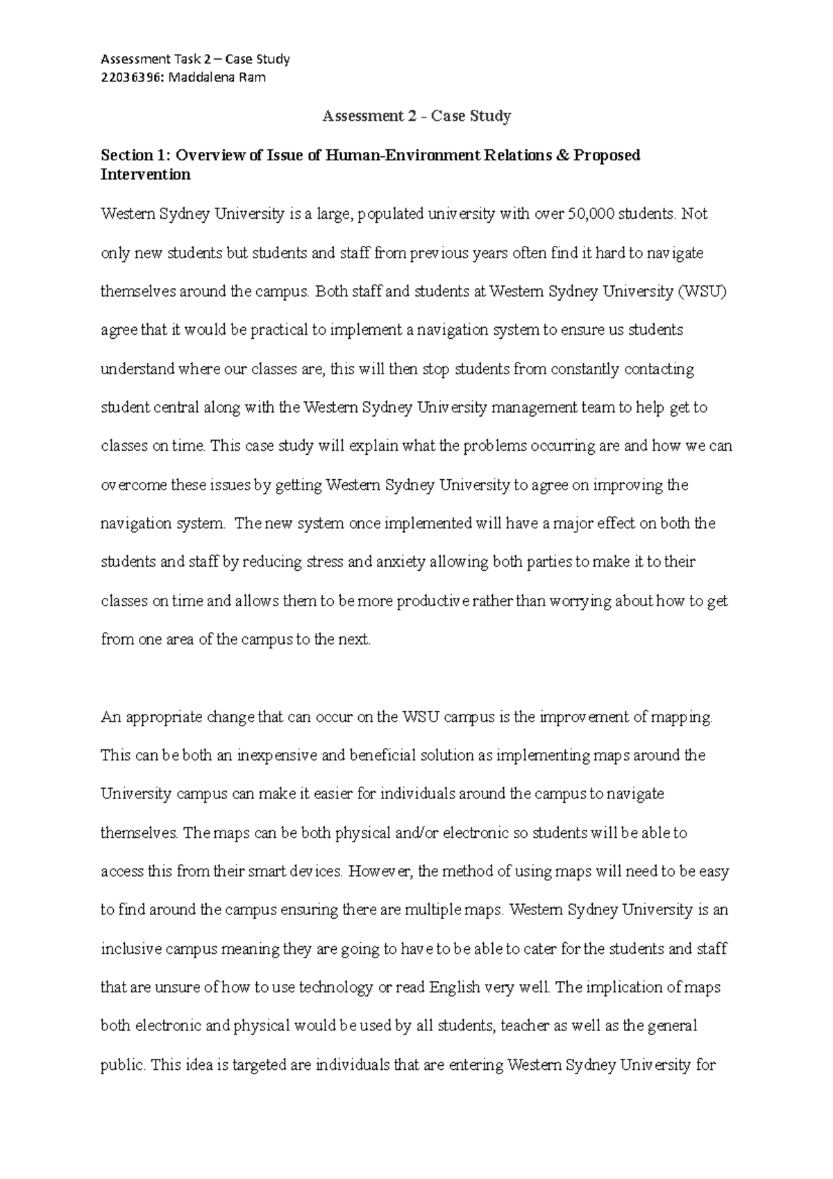 Assessment 2- case study - Assessment 2 - Case Study Section 1 ...