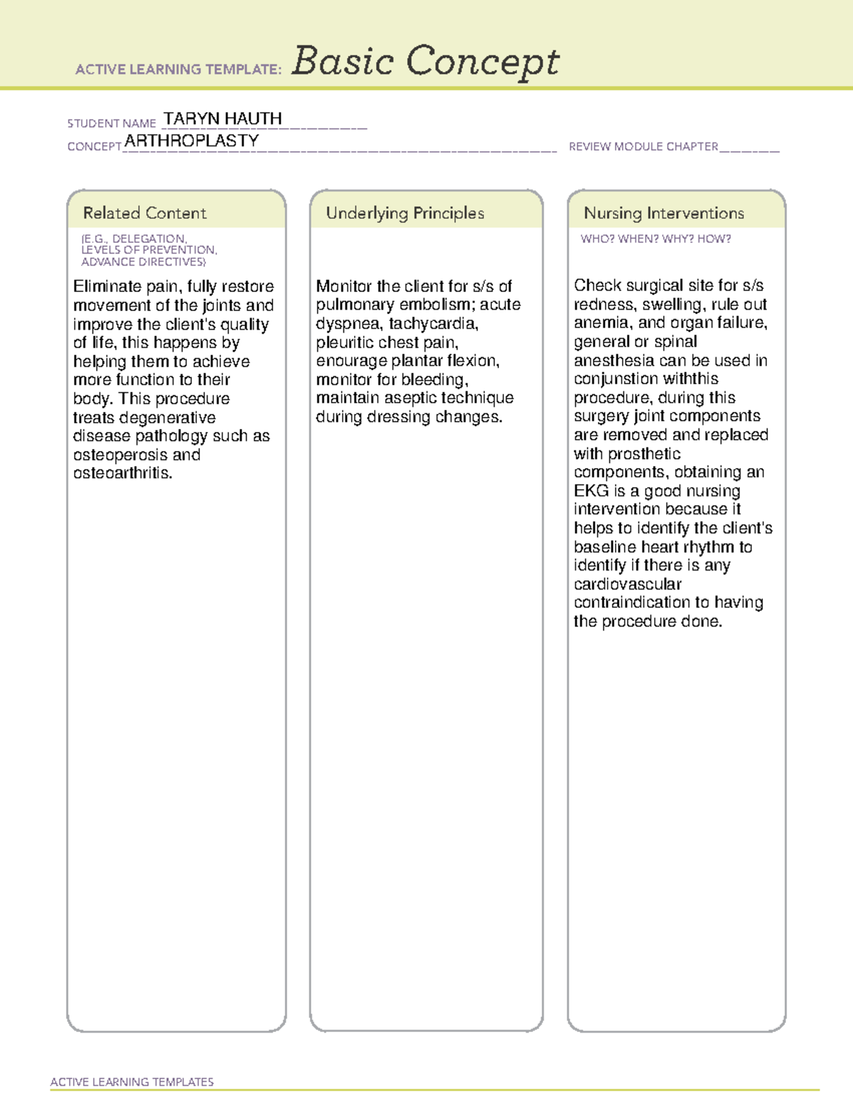 Basic concept TH - burns - NURS 327 - ACTIVE LEARNING TEMPLATES Basic ...