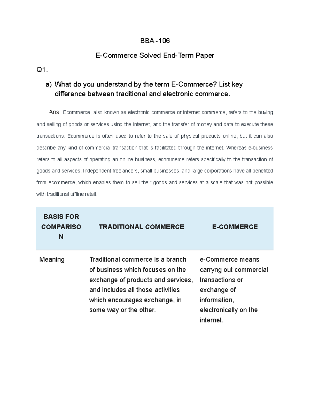 Sample/practice exam December 2018, questions and answers - BBA - E ...