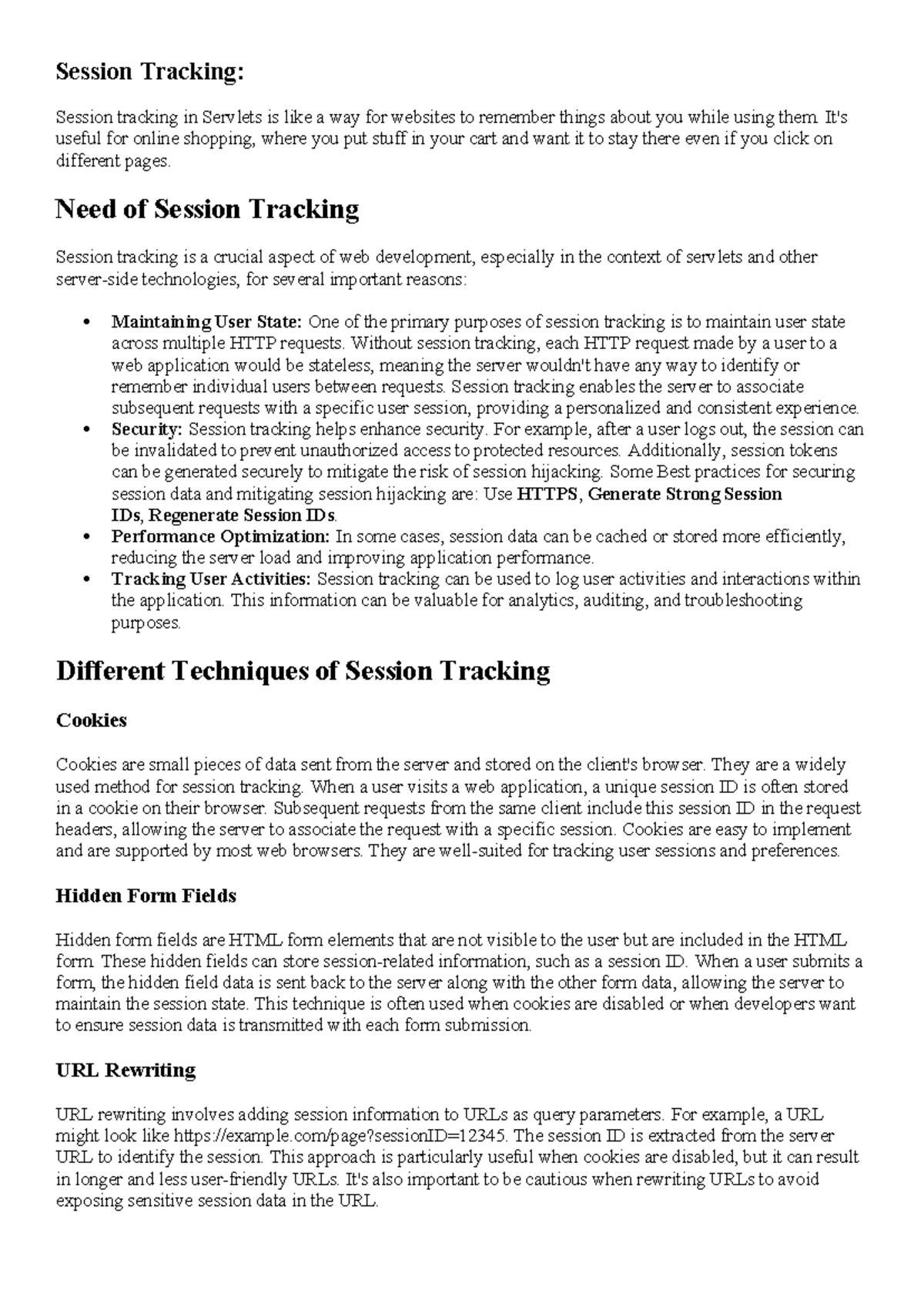 WT extra topics - Session Tracking: Session tracking in Servlets is ...