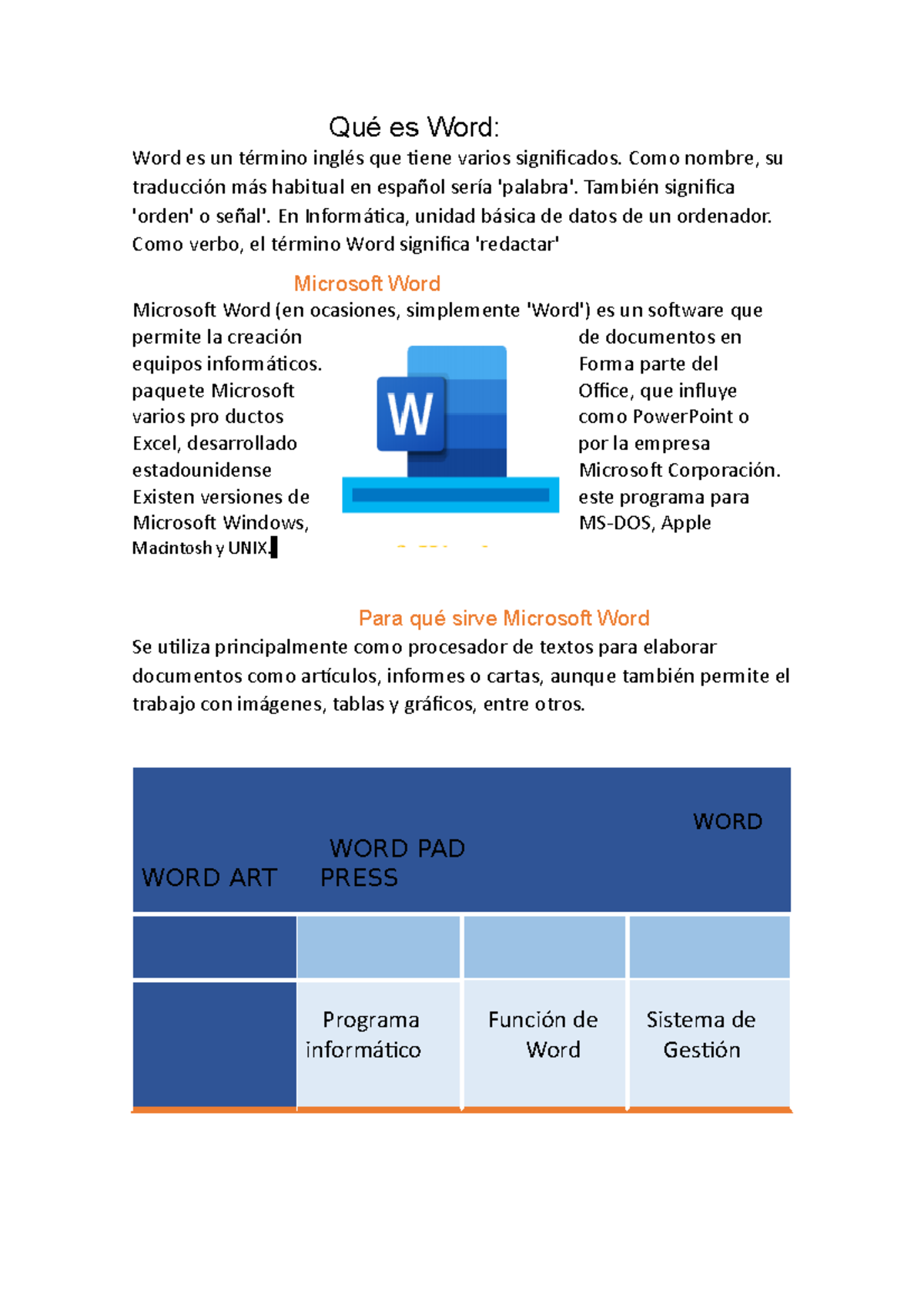 Qué es Word Tarea - Qué es Word: Word es un término inglés que tiene ...