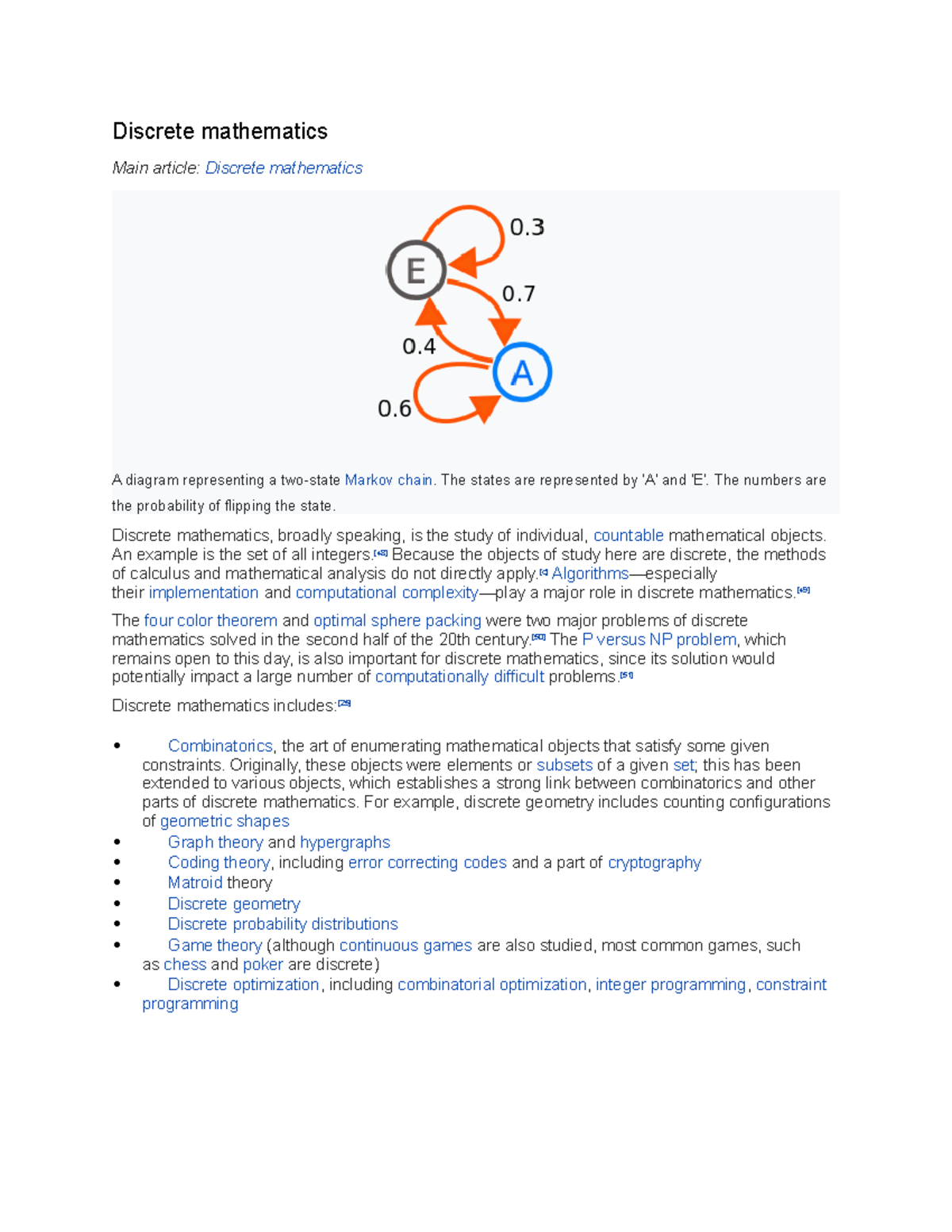 Discrete mathematics - The states are represented by 'A' and 'E'. The ...