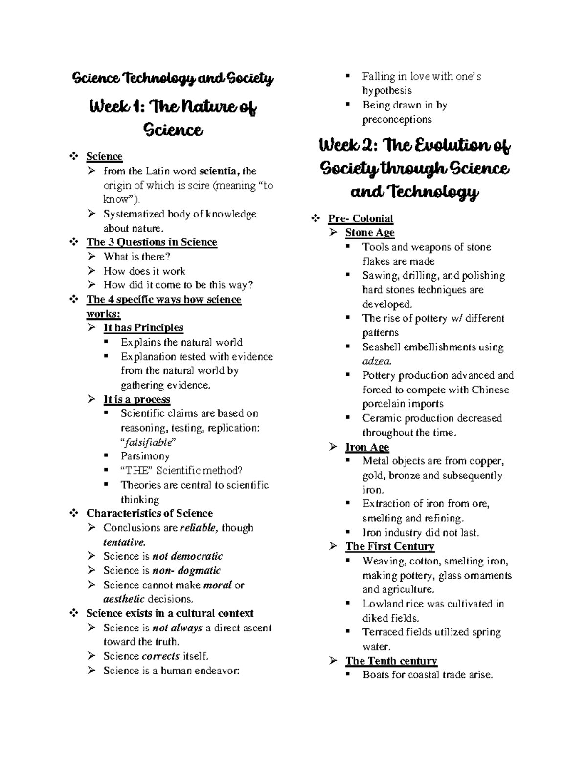 Reviewer - All Science, Technology, and Society Notes - Science ...