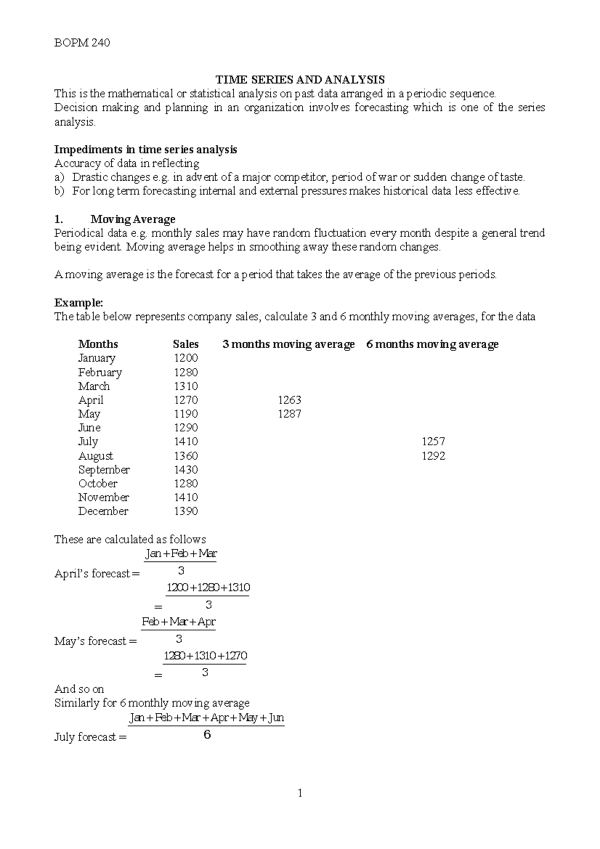 TIME Series AND Analysis students - TIME SERIES AND ANALYSIS This is ...