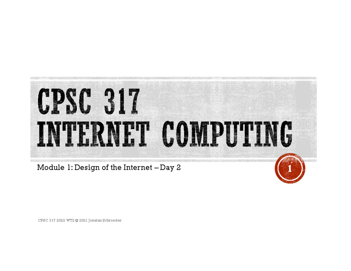 CS317 M01 Design L02 - Lecture note for module1 - Module 1: Design of ...