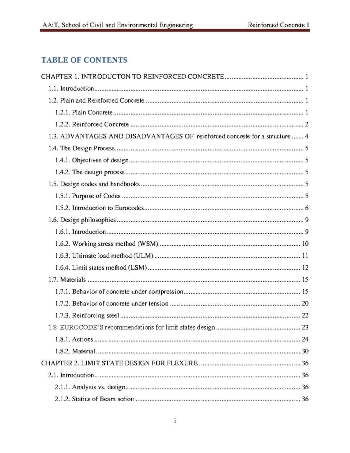 Rc 1 2015 16 lecture note - i CHAPTER 1. INTRODUCTON TO REINFORCED ...