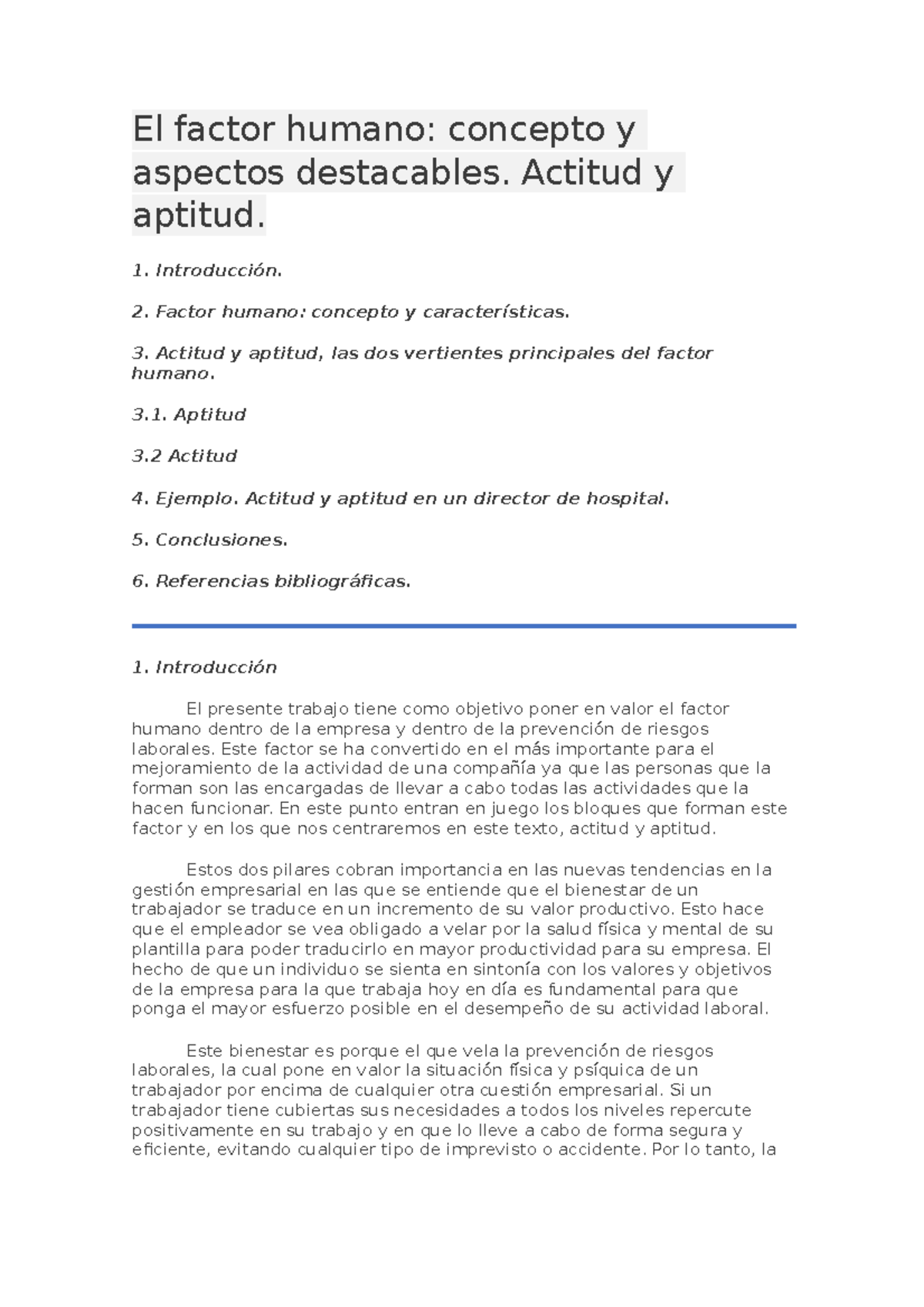 El factor humano, concepto y aspectos destacables. Actitud y aptitud ...
